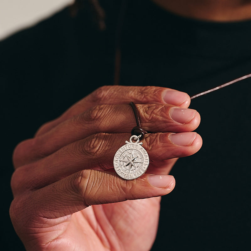 Large Travel Safe Compass Personalised St Christopher Cord Necklace ...