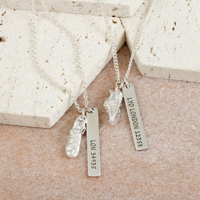 Marathon Runner Personalised Silver Necklace – Off The Map Jewellery