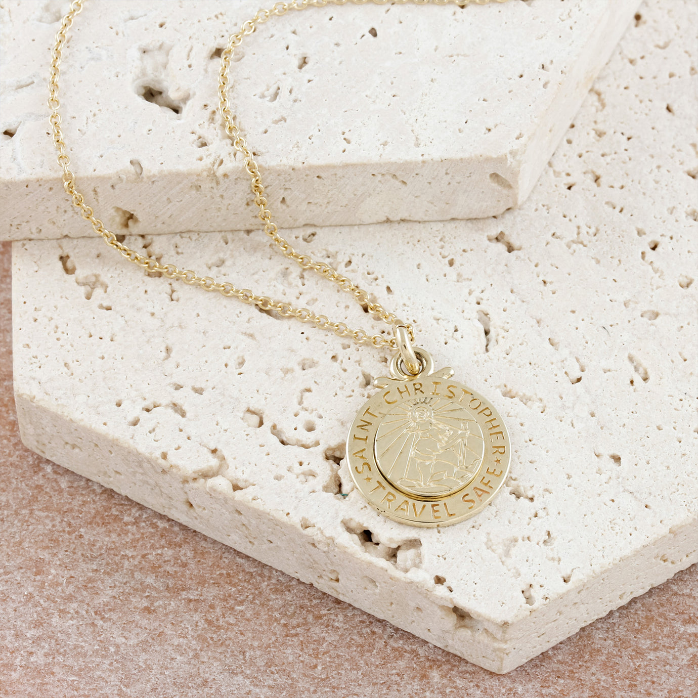 Personalised St Christopher Solid Gold Necklace – Off The Map Jewellery