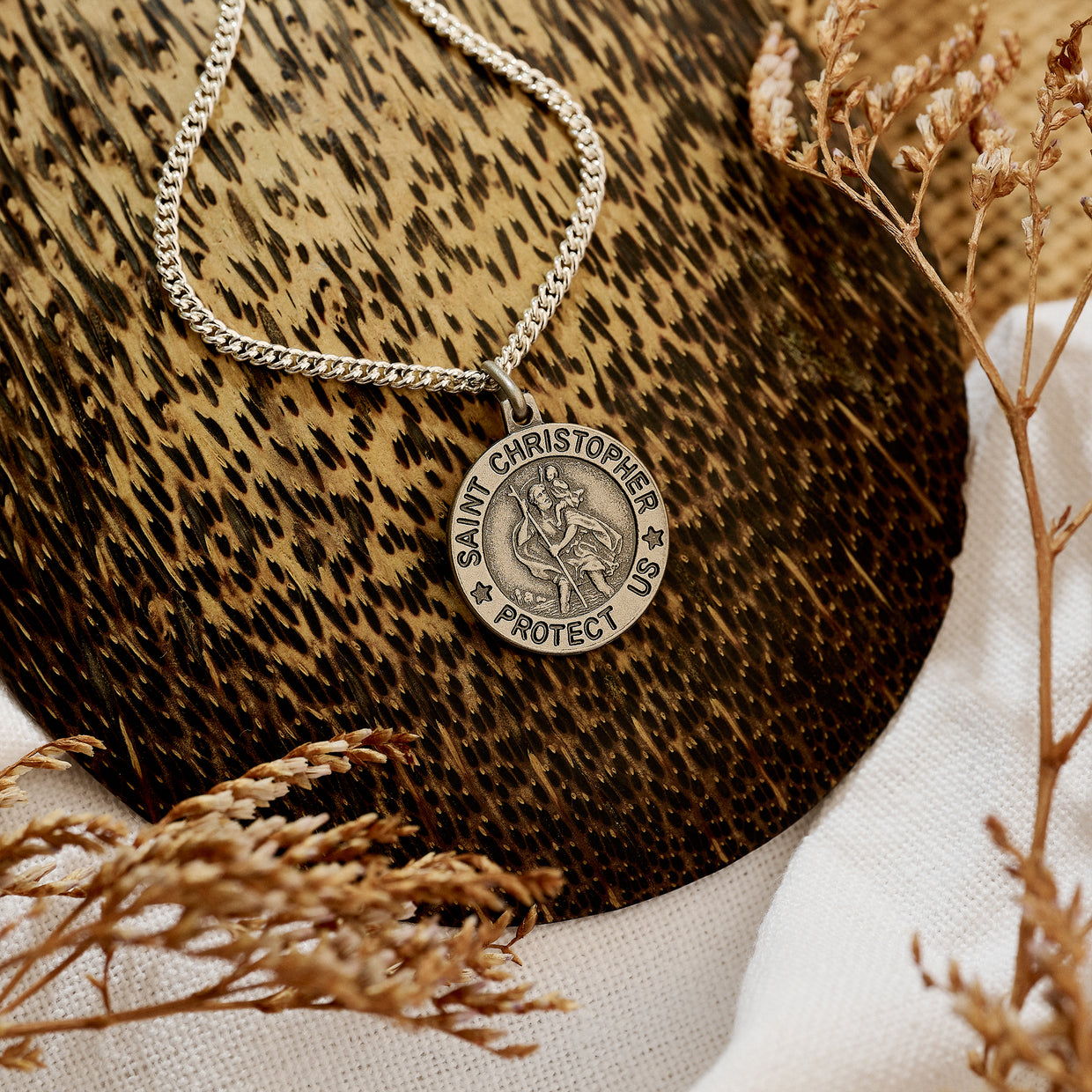 Sterling Silver 'Protect Us' St Christopher Necklace – Off The Map ...