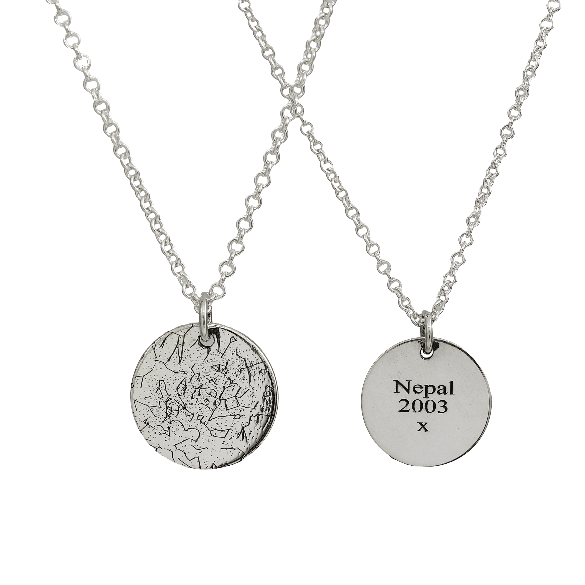 Bespoke Star Map Constellation Necklace - 15mm Disc – Off The Map Jewellery