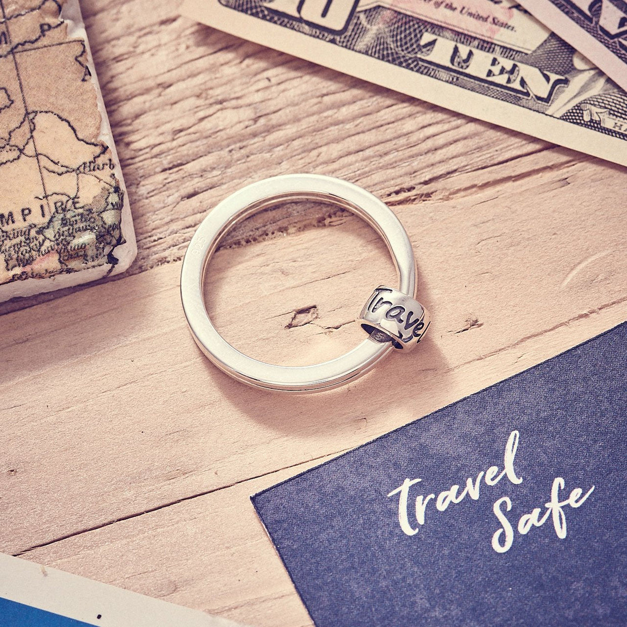 Travel Safe Solid Silver Key Ring – Off The Map Jewellery