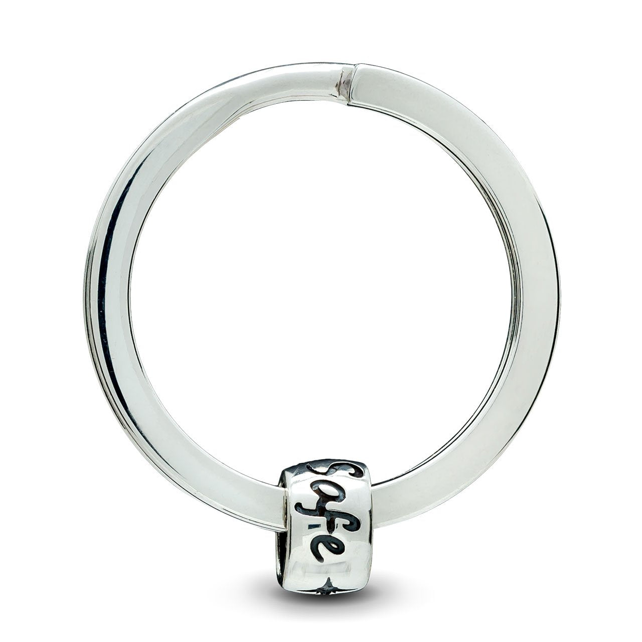 Travel Safe Solid Silver Key Ring - Off The Map Jewellery